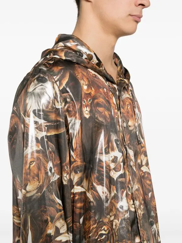 Acne Studios Graphic-print Lightweight Hooded Jacket