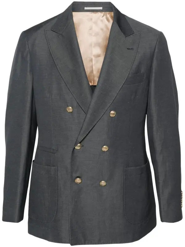 Brunello Cucinelli Double-breasted Mélange Blazer
