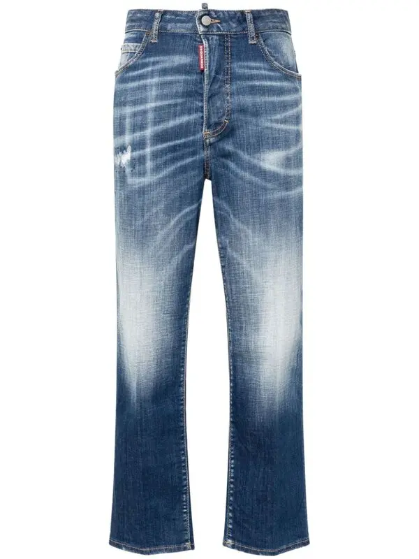 Dsquared2 Boston High-rise Cropped Jeans - Blue