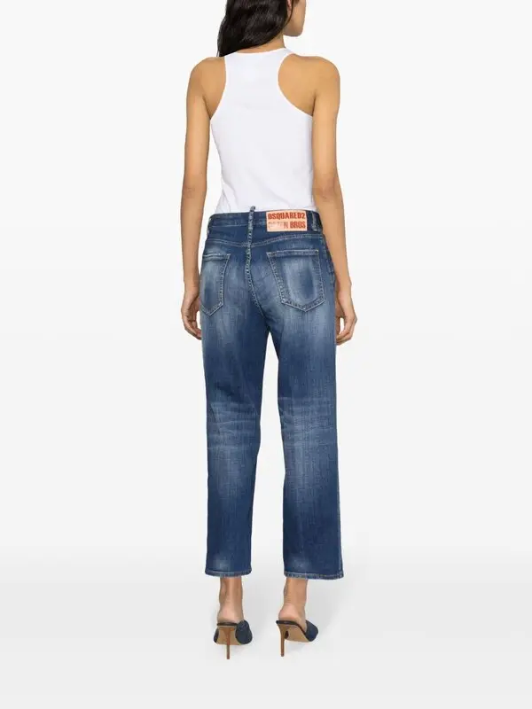 Dsquared2 Boston High-rise Cropped Jeans - Blue