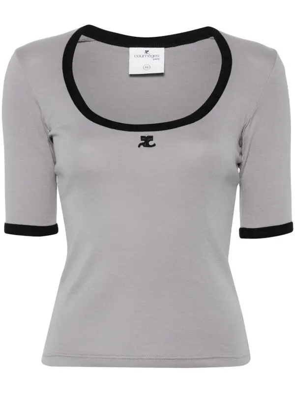 COURREGES Holistic Contrast T-shirt - Grey