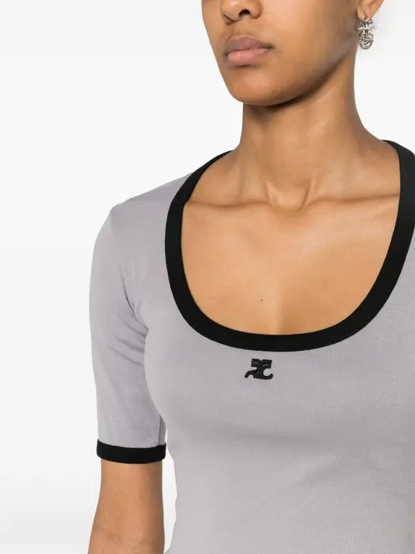 COURREGES Holistic Contrast T-shirt - Grey