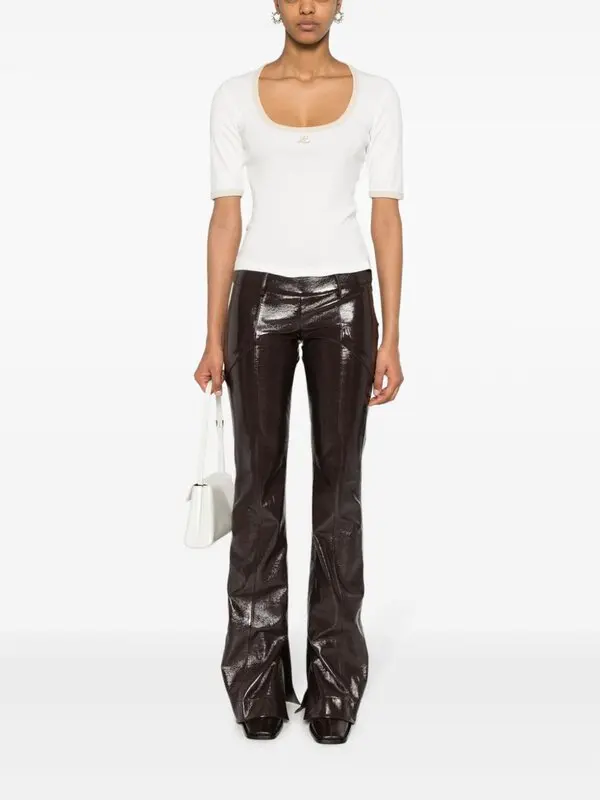 COURREGES Holistic Contrast Cotton T-shirt - White