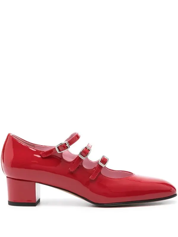 CAREL Kina 40mm Leather Pumps - Red