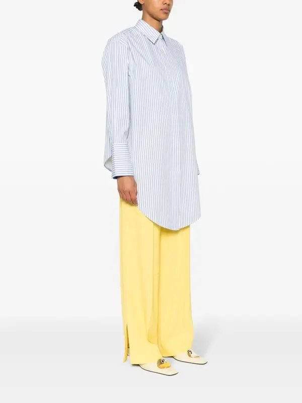 Victoria Beckham Striped Organic Cotton Shirt - Blue