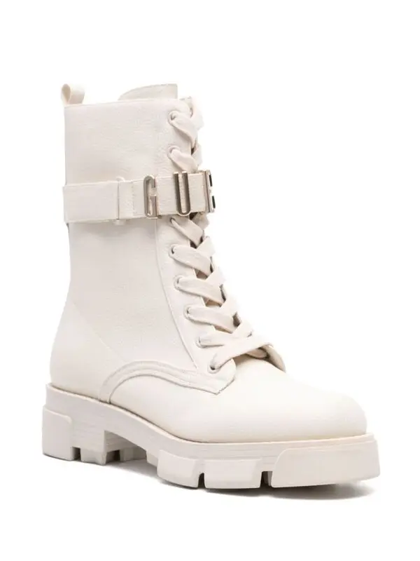 Guess Madox Logo-plaque Boots - Neutrals