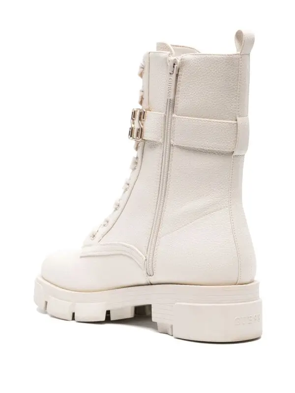 Guess Madox Logo-plaque Boots - Neutrals