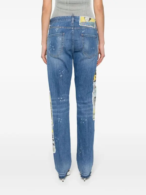 Dsquared2 Patch-detail Straight-leg Jeans