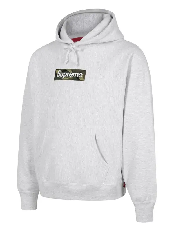 Supreme Box Logo Cotton Hoodie - Grey