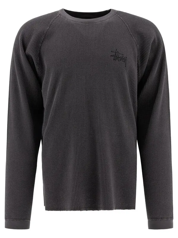 StÜssy Basic Stock' Thermal T Shirt - Grey