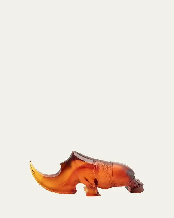DAUM Amber Ongava Rhinoceros Decoration - One-color