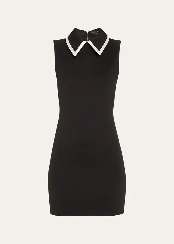 Alice + Olivia Wynell Collared Mini Dress - Black/off White
