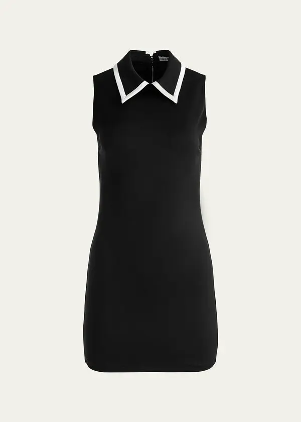 Alice + Olivia Wynell Collared Mini Dress - Black/off White