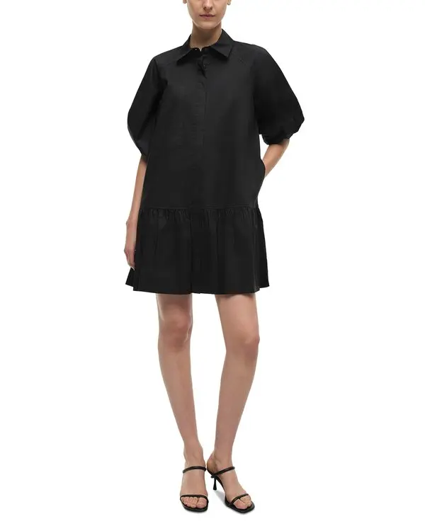 Simkhai Crissy Cotton Poplin Mini Dress - Black
