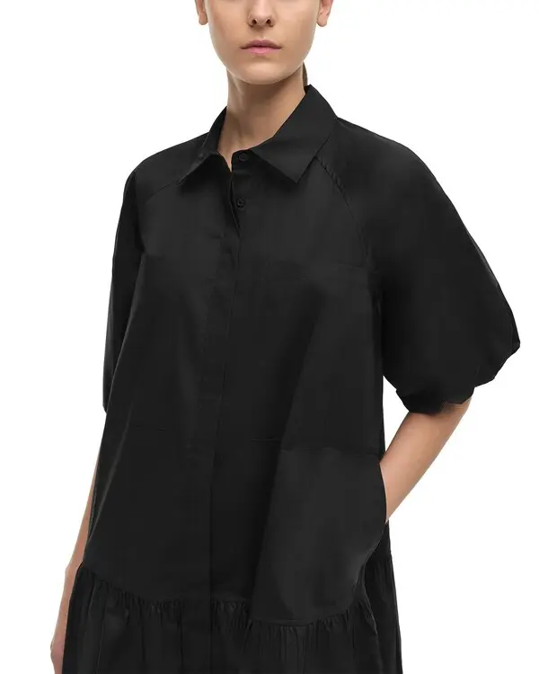 Simkhai Crissy Cotton Poplin Mini Dress - Black