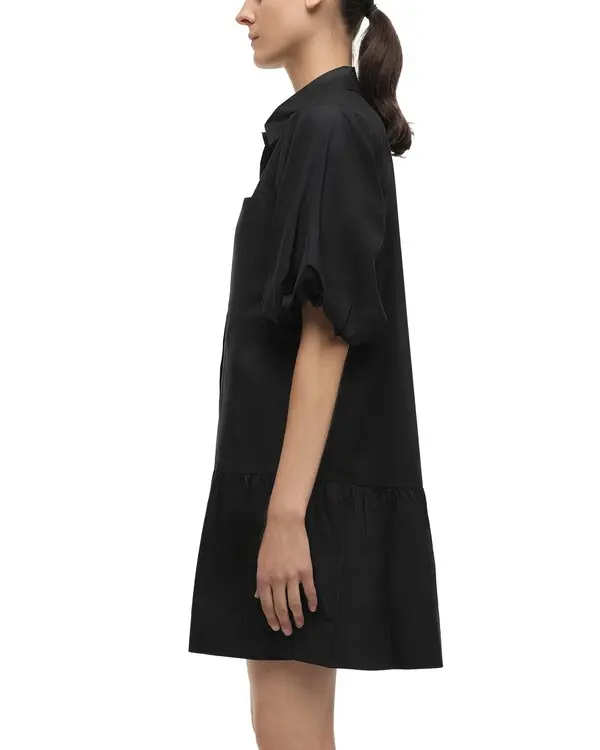 Simkhai Crissy Cotton Poplin Mini Dress - Black