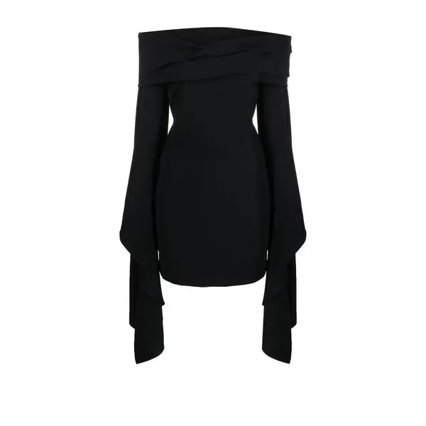 Solace London Off Shoulder Mini Dress - Black | Editorialist