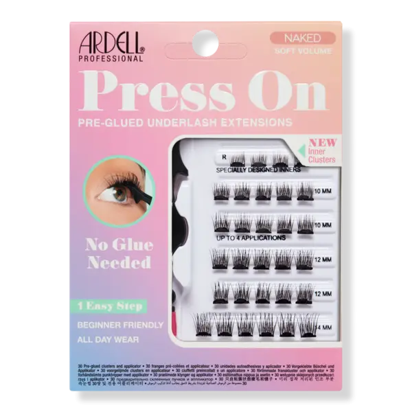 ARDELL Naked Press On Soft Volume, Lightweight Pre-glued Lashes - One-color