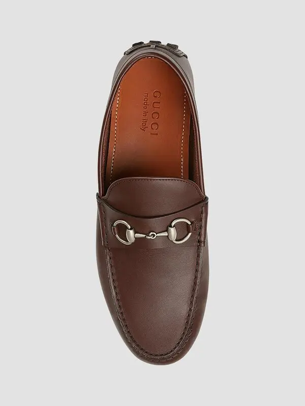Gucci Byorn Leather Driving Loafers - Cocoa