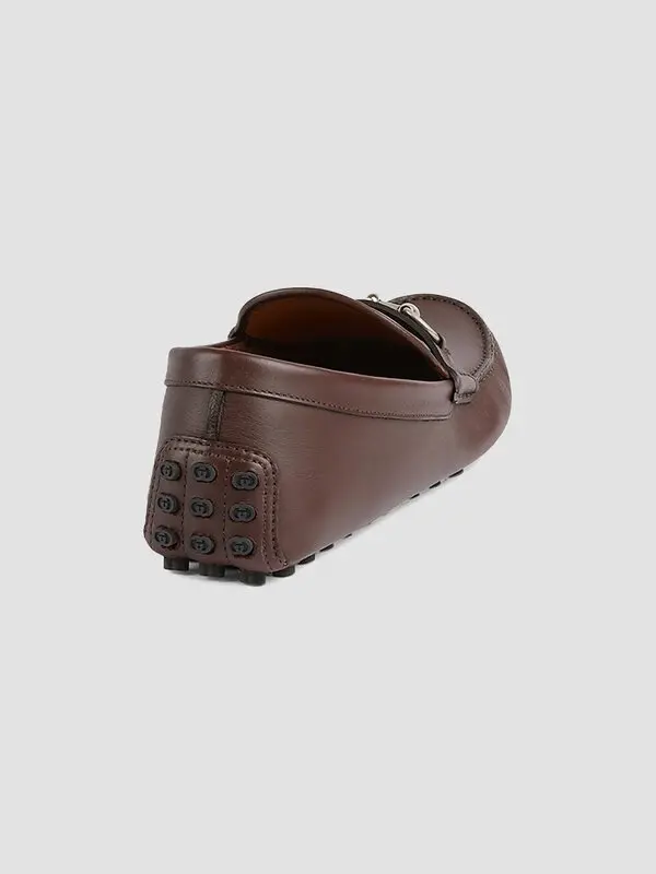 Gucci Byorn Leather Driving Loafers - Cocoa
