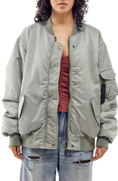 BDG URBAN OUTFITTERS Oversized Reversible Bomber Jacket - Khaki