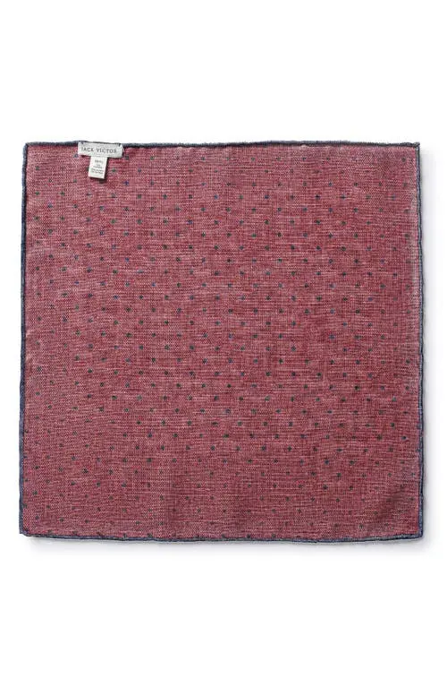 JACK VICTOR Selby Reversible Silk Pocket Square - Navy