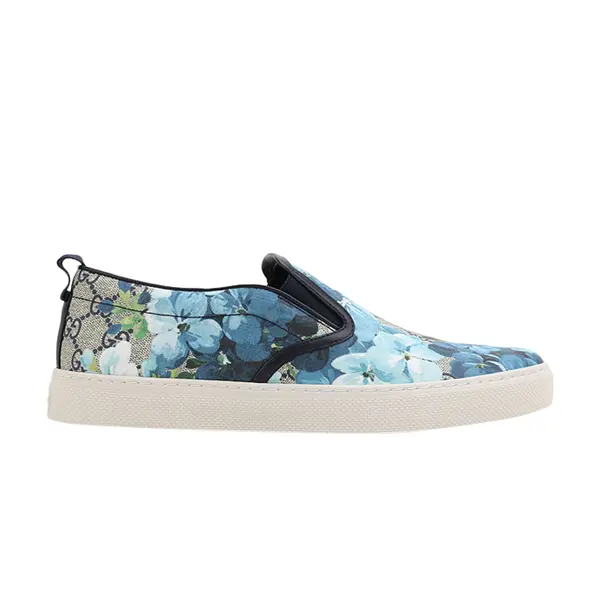 Gucci Gg Supreme Canvas Floral Slip-on - Blue