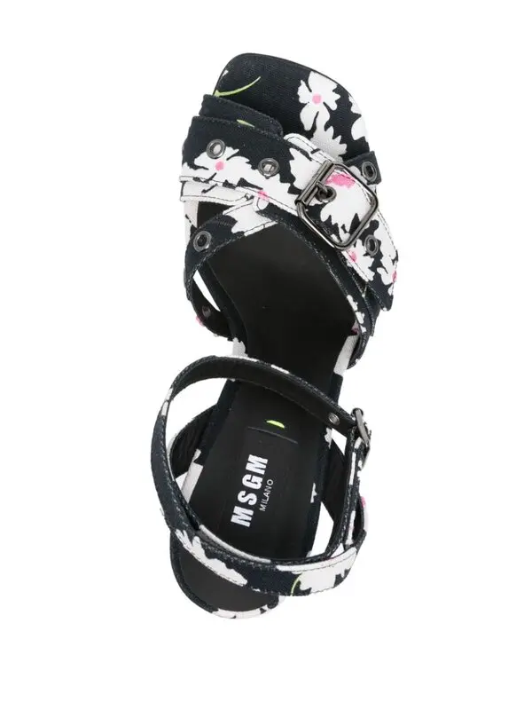 MSGM 105mm Floral-print Sandals
