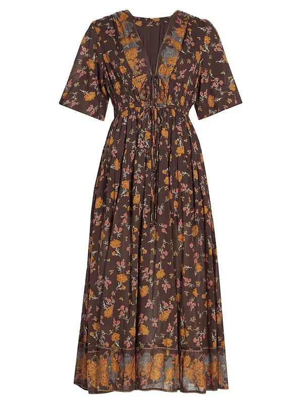 Free People Lysette Maxi Dress In Chocolate Combo - 40% Off | Editorialist