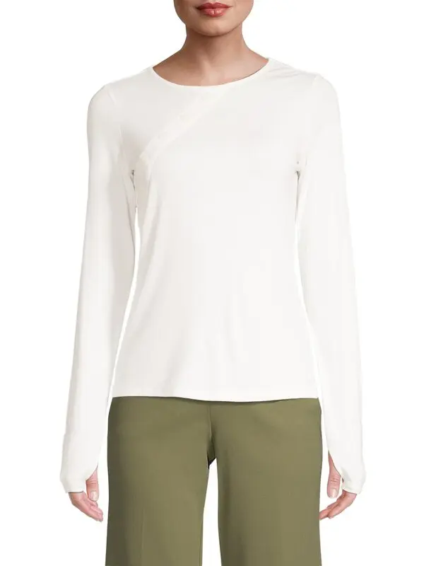 CAPSULE 121 Long-sleeve Asymmetric Button Top