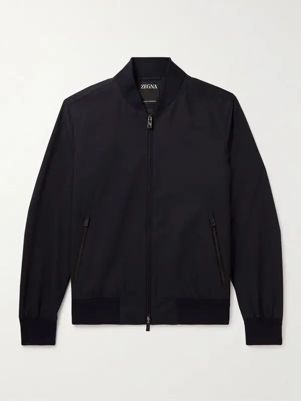 Zegna Wool-shell Bomber Jacket - Black
