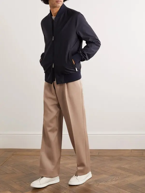 Zegna Wool-shell Bomber Jacket - Black