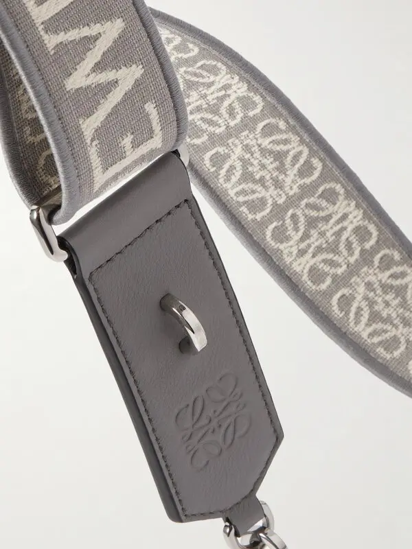 Loewe Leather-trimmed Logo-jacquard Canvas Strap