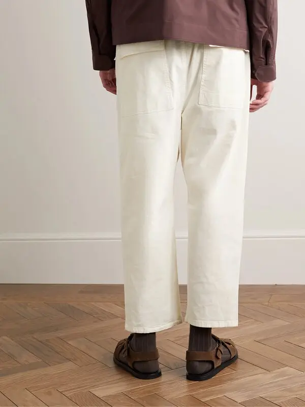 NILI LOTAN Walker Cotton-blend Twill Drawstring Trousers