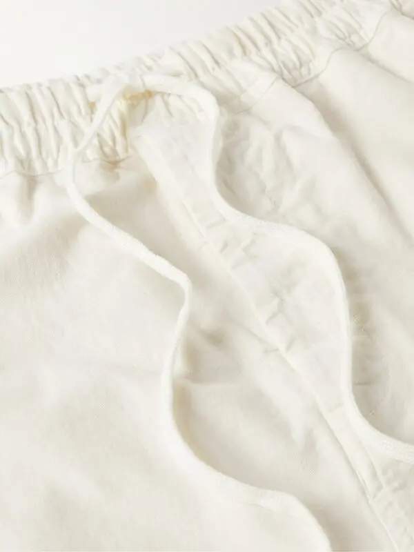 NILI LOTAN Walker Cotton-blend Twill Drawstring Trousers