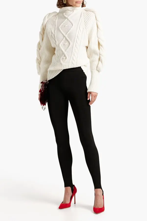 Alexandre Vauthier Cable-knit Wool Turtleneck Sweater