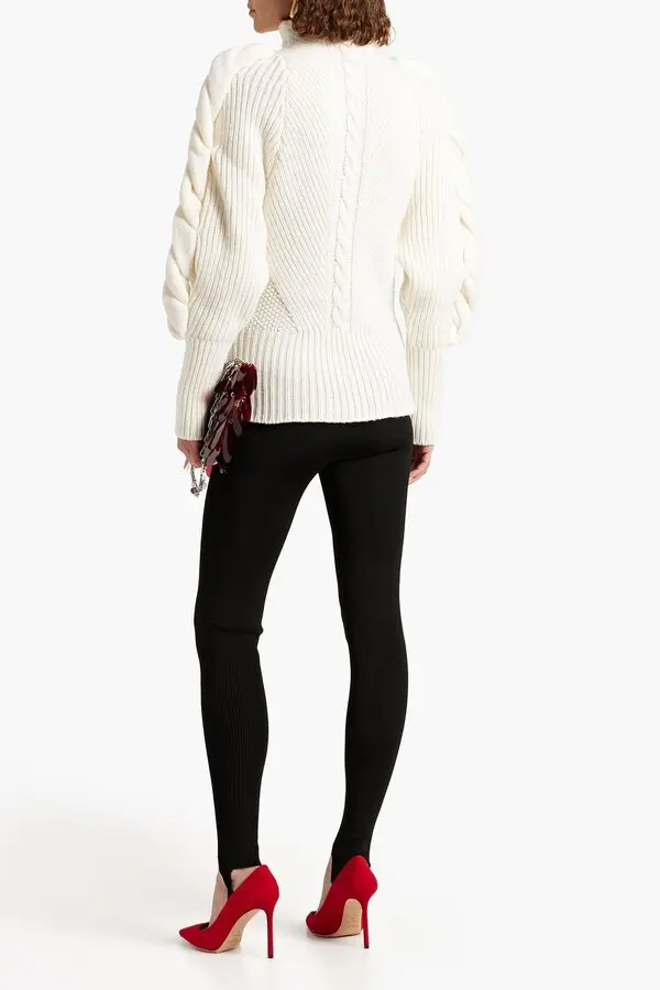 Alexandre Vauthier Cable-knit Wool Turtleneck Sweater