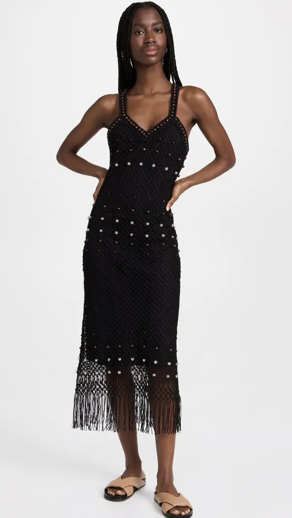 macrame dress black Reis Macrame Maxi Dress main image 0