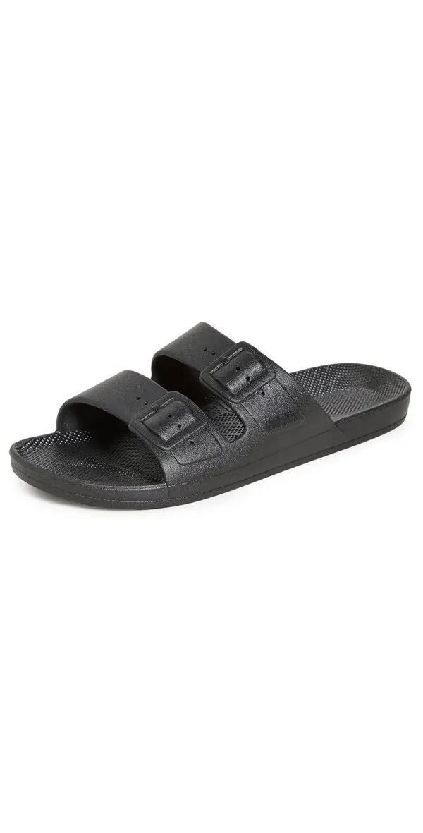 Freedom Moses Two Band Slides - Black