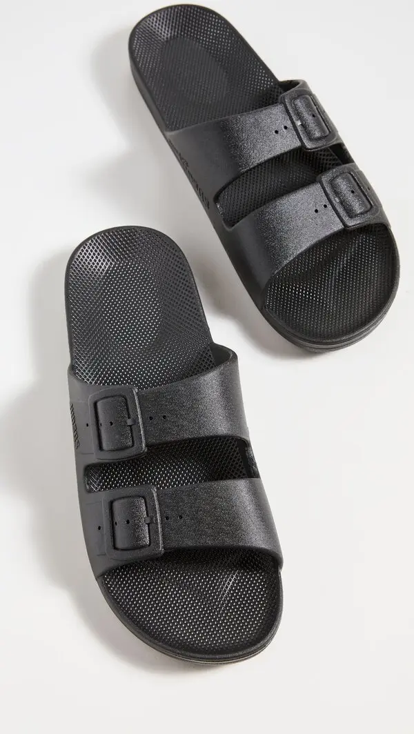 Freedom Moses Two Band Slides - Black