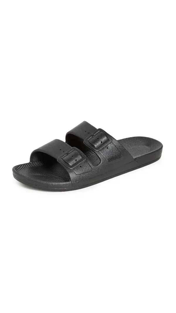 Freedom Moses Two Band Slides - Black