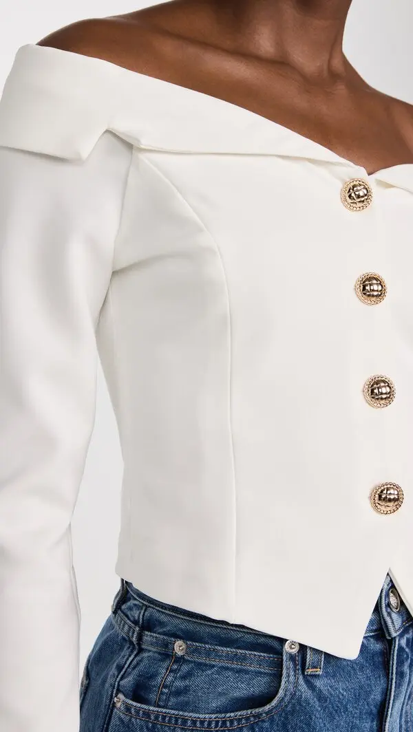 Endless Rose Stretched Off-shoulder Blazer Top