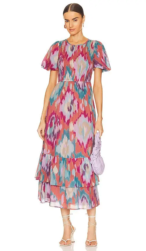 Banjanan X Quant Dress In Pink In Ikat Amber - 30% Off | Editorialist