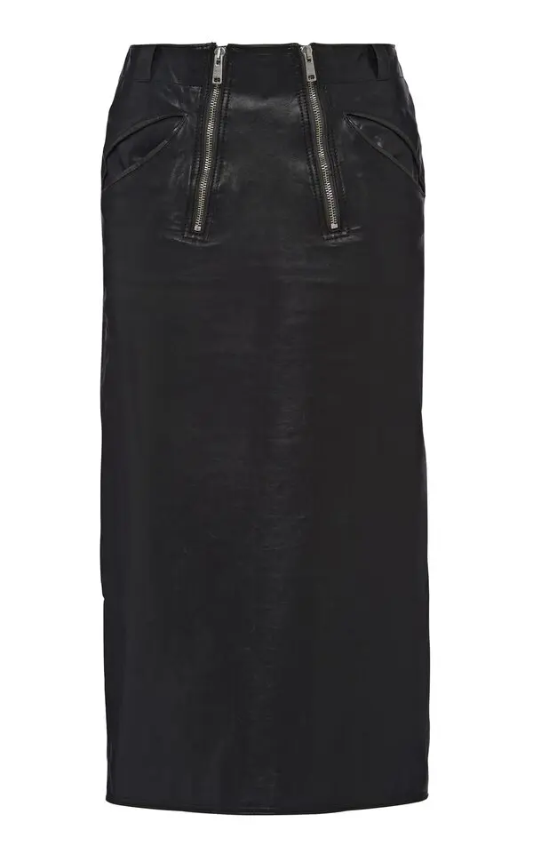 Prada Leather A-line Pencil Skirt