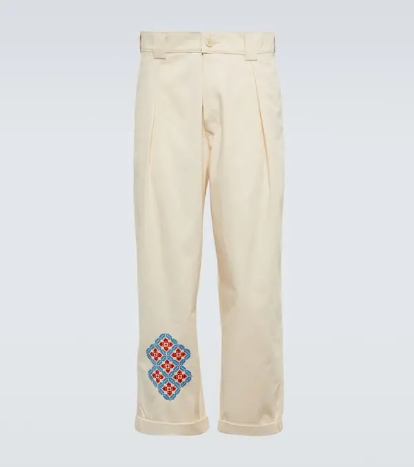 ADISH Embroidered Straight Cotton Pants