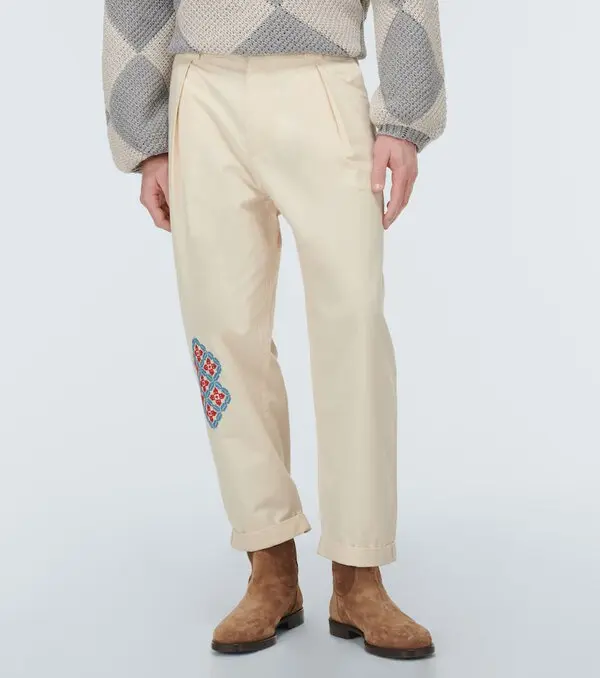 ADISH Embroidered Straight Cotton Pants