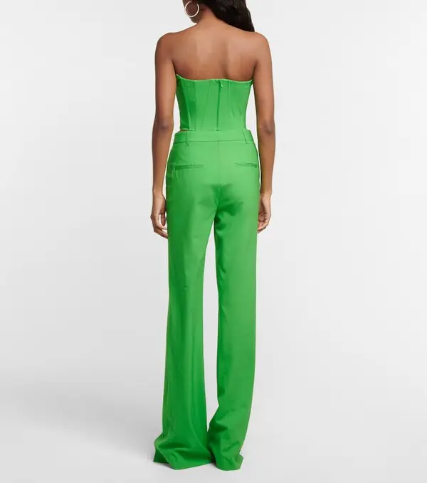 Giuseppe Di Morabito High-rise Wool-blend Pants - Green