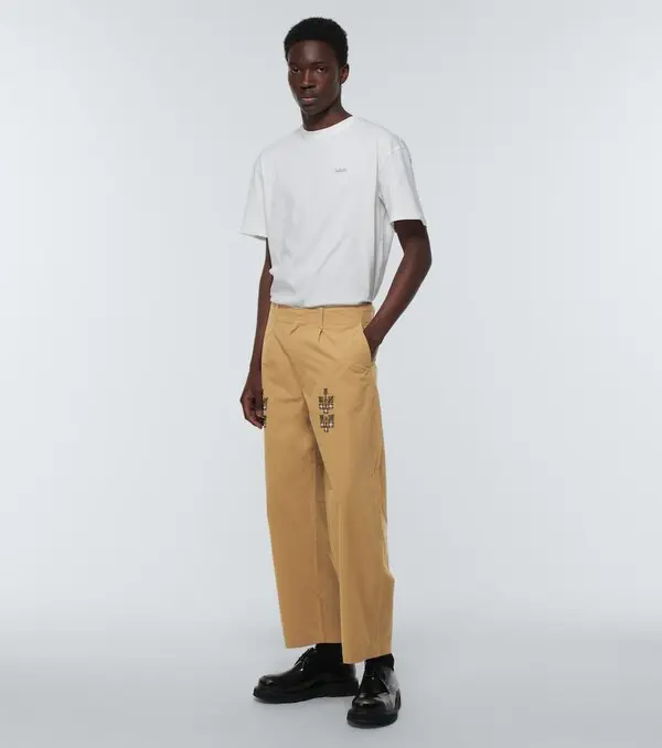 ADISH Qrunful Embroidered Cotton Ripstop Pants - Beige