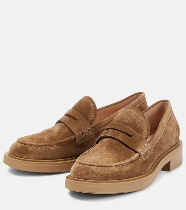 GIANVITO ROSSI Harris Suede Loafers - Brown