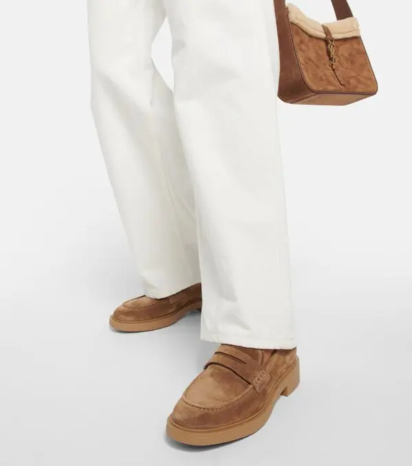 GIANVITO ROSSI Harris Suede Loafers - Brown